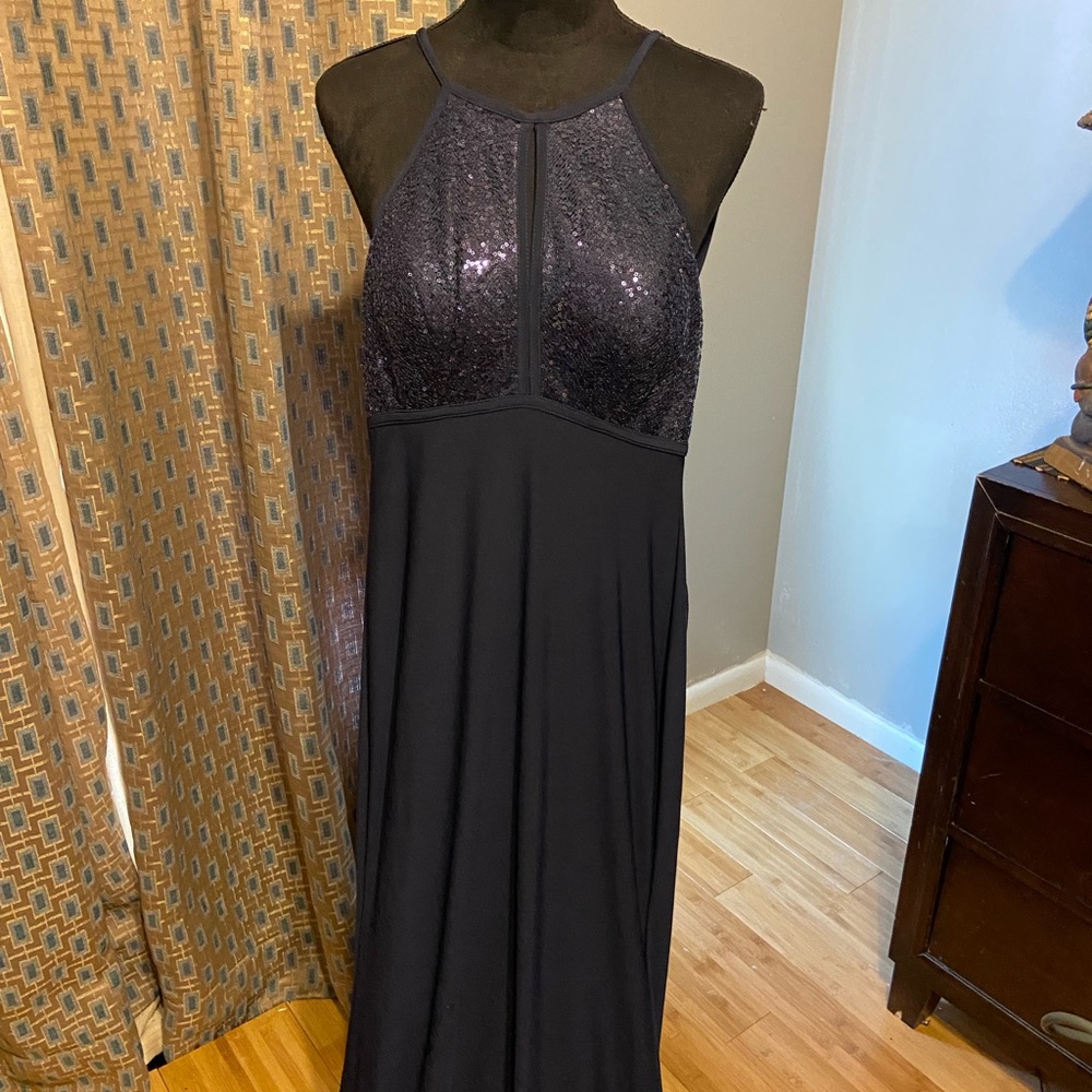 Navy Blue Prom Down/Evening Gown - Gem